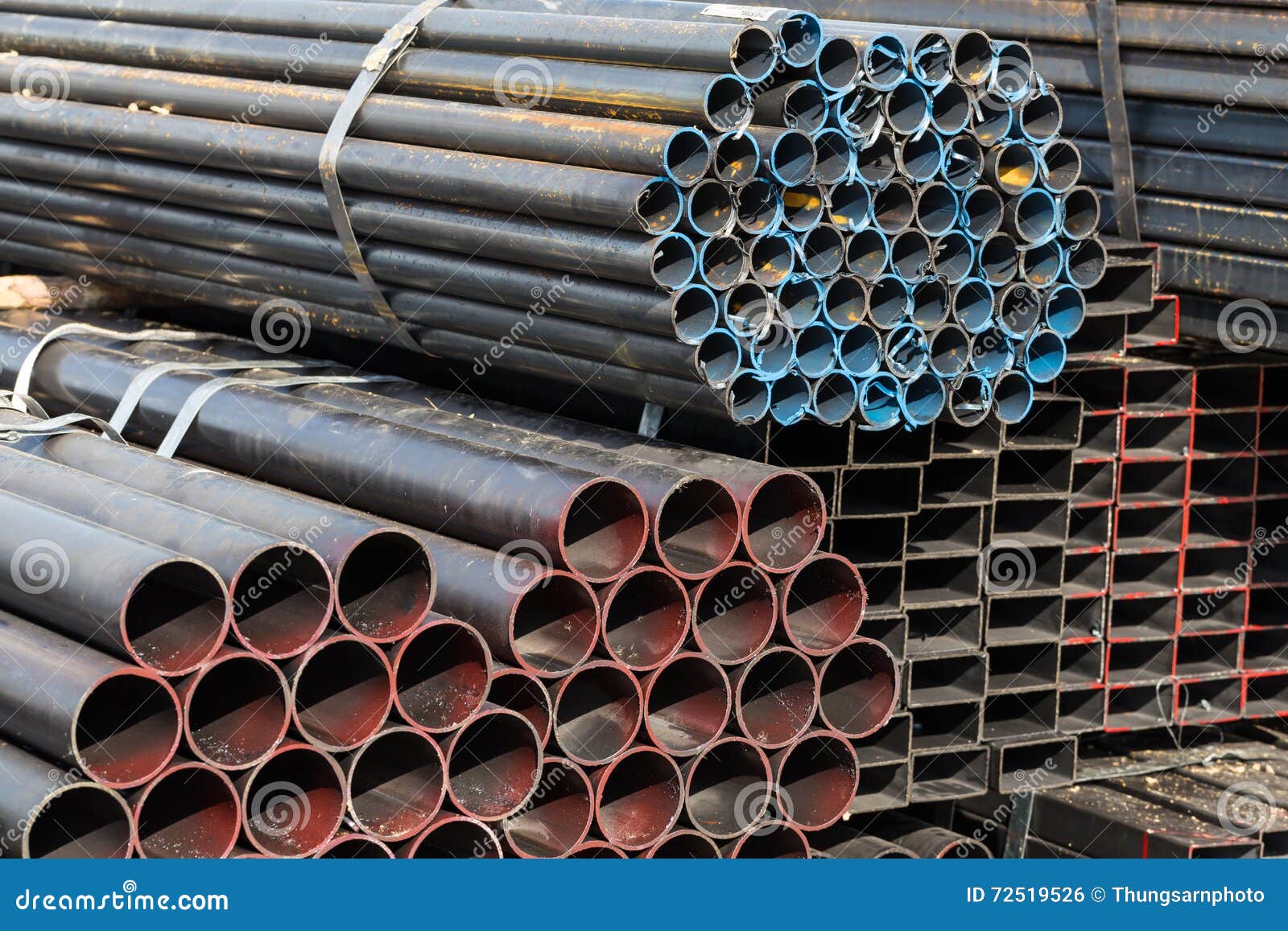 Stack Of Steel Reinforcement Rods For Construction, Background. Royalty ...