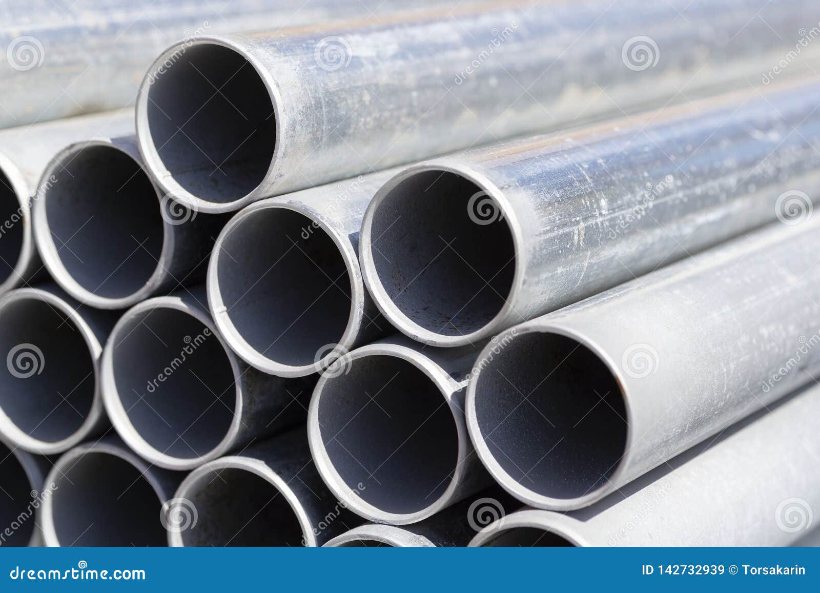 Stack of Steel Pipes for Construction Work Stock Image - Image of ...