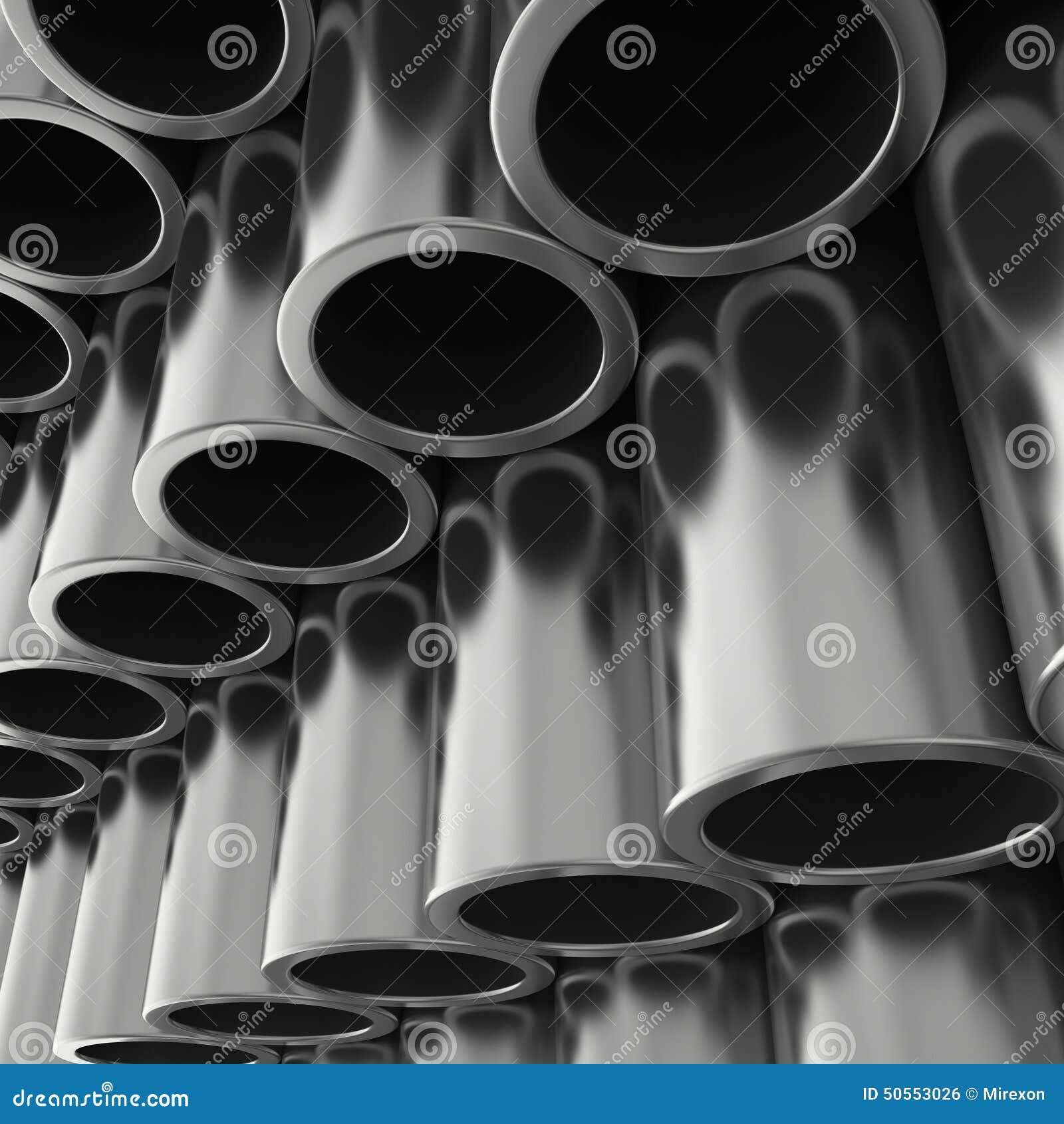 Stack of steel pipes stock illustration. Illustration of aluminum ...