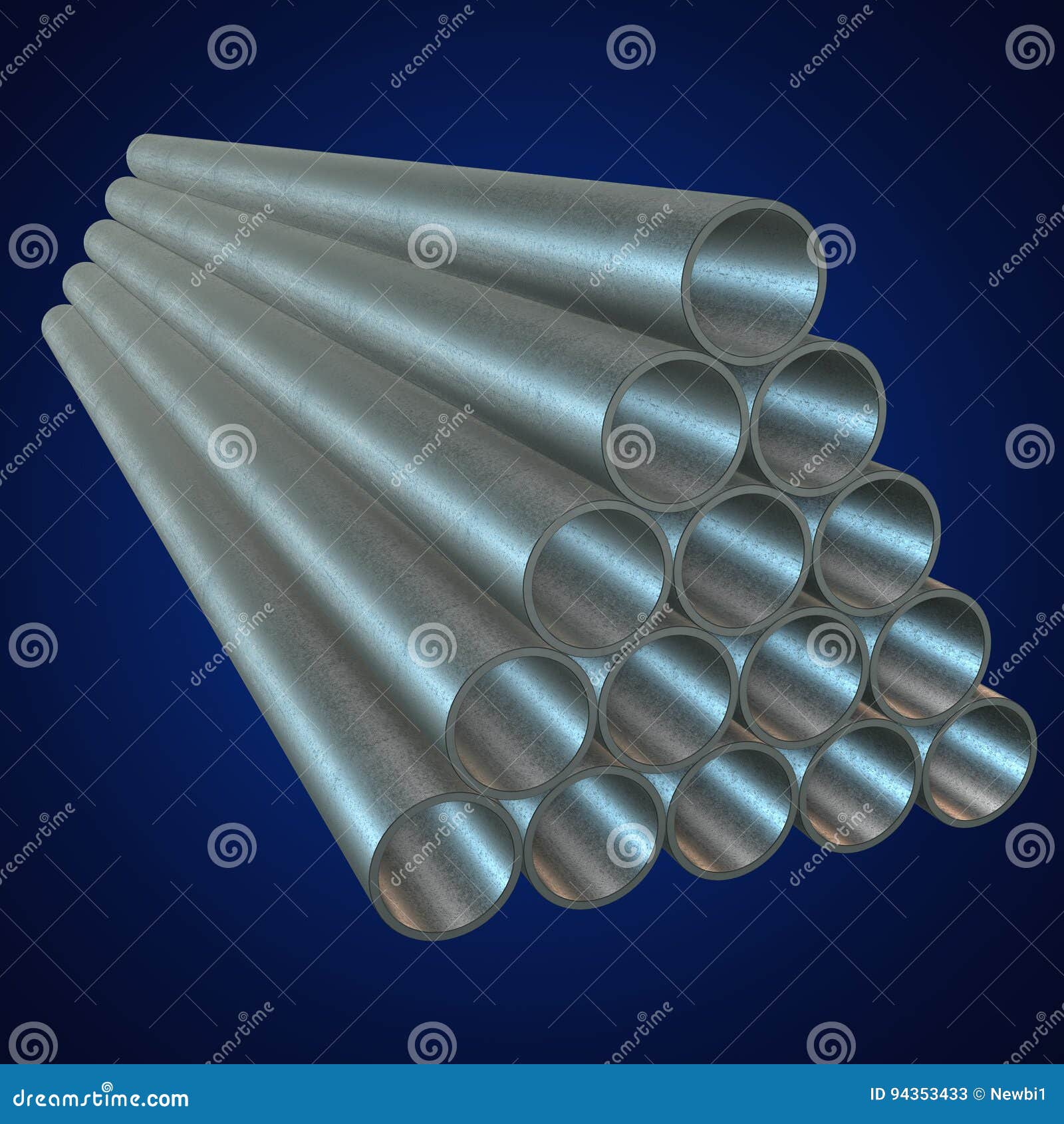 Stack of steel pipes. stock illustration. Illustration of iron - 94353433