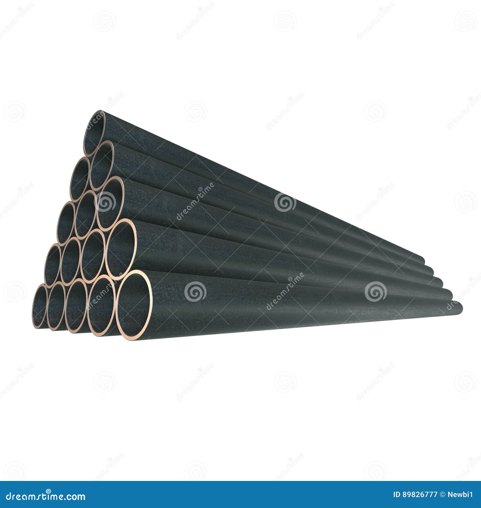 Stack of steel pipes. stock illustration. Illustration of building ...