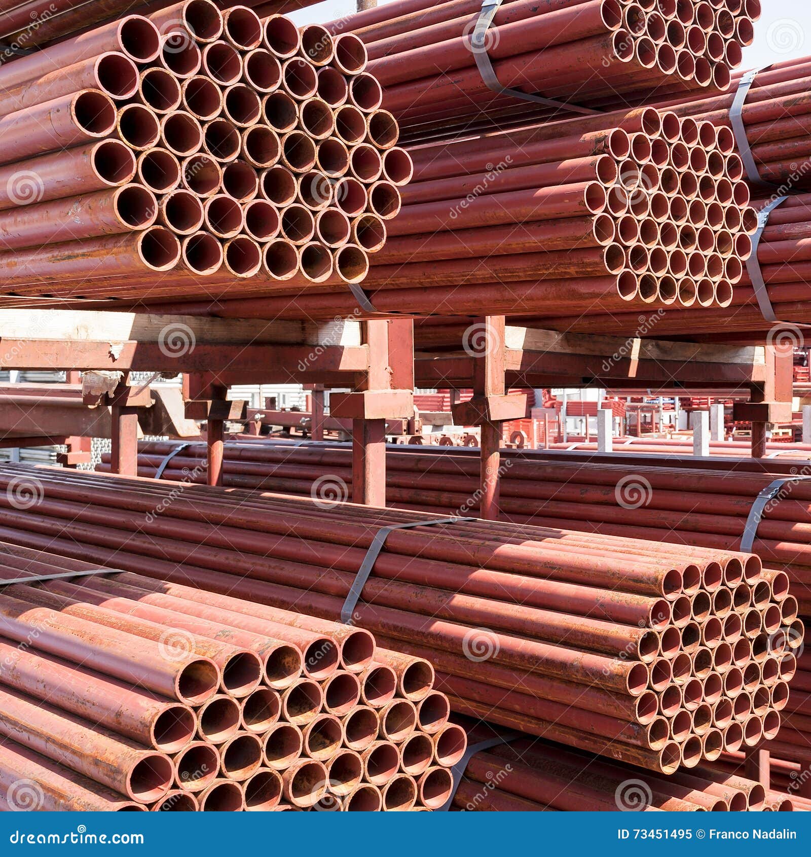 Stack of Steel Pipes for Scaffolding in Stock. Stock Image - Image of ...