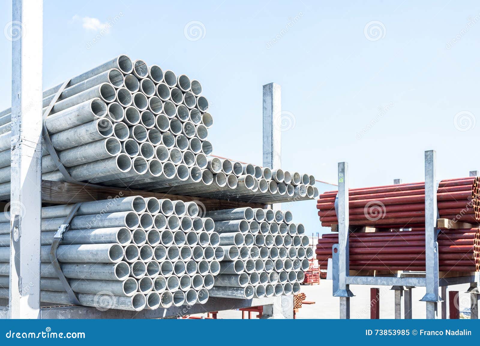 Stack of Steel Pipes for Scaffolding in Stock. Stock Image - Image of ...