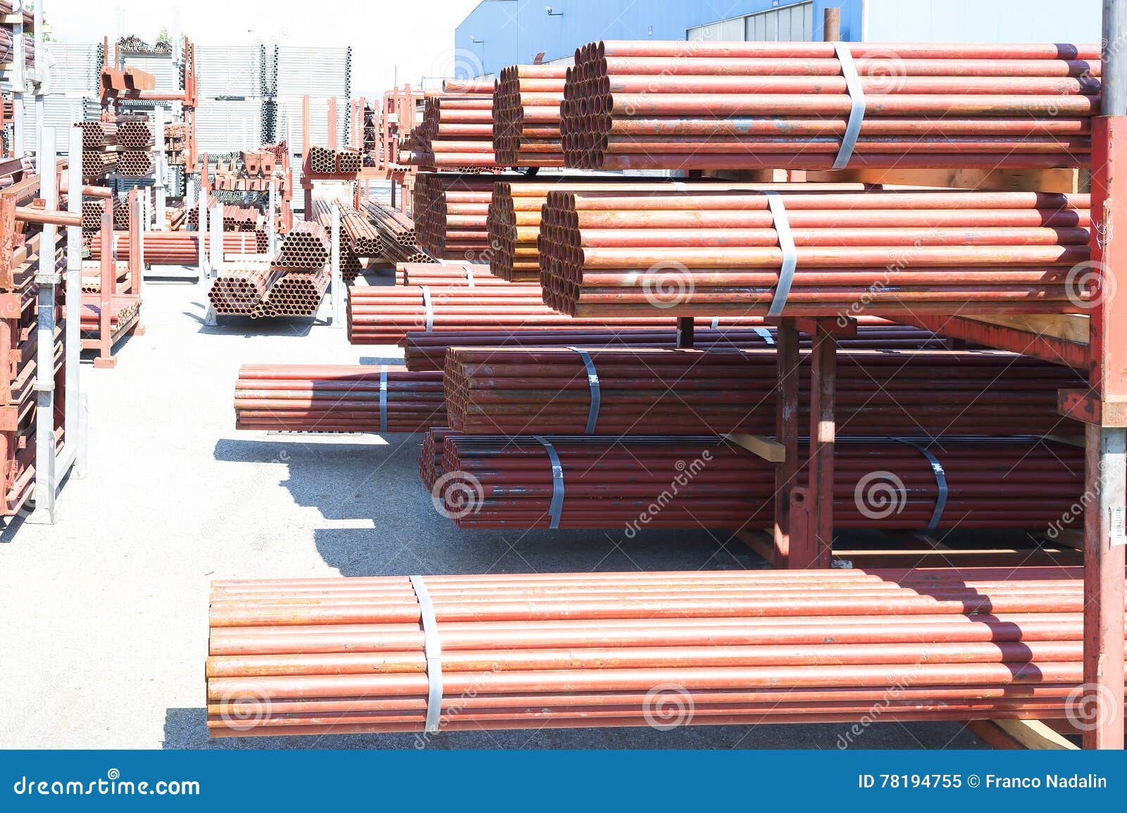 Stack of Steel Pipes for Scaffolding in Stock. Stock Image - Image of ...