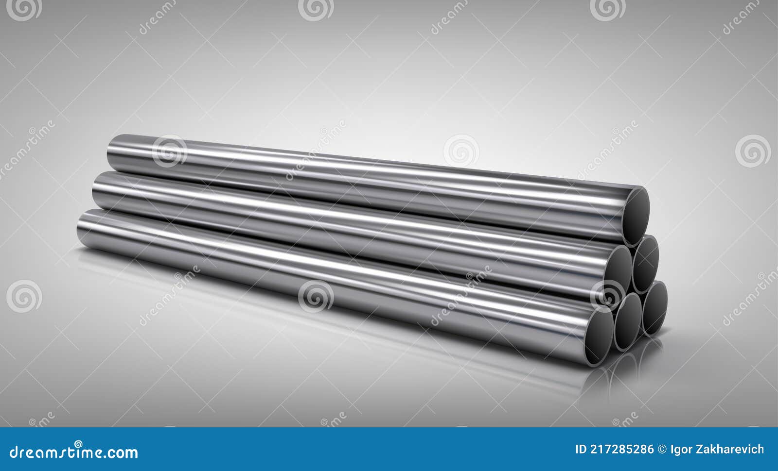 Stack of steel pipes. stock vector. Illustration of elements - 217285286