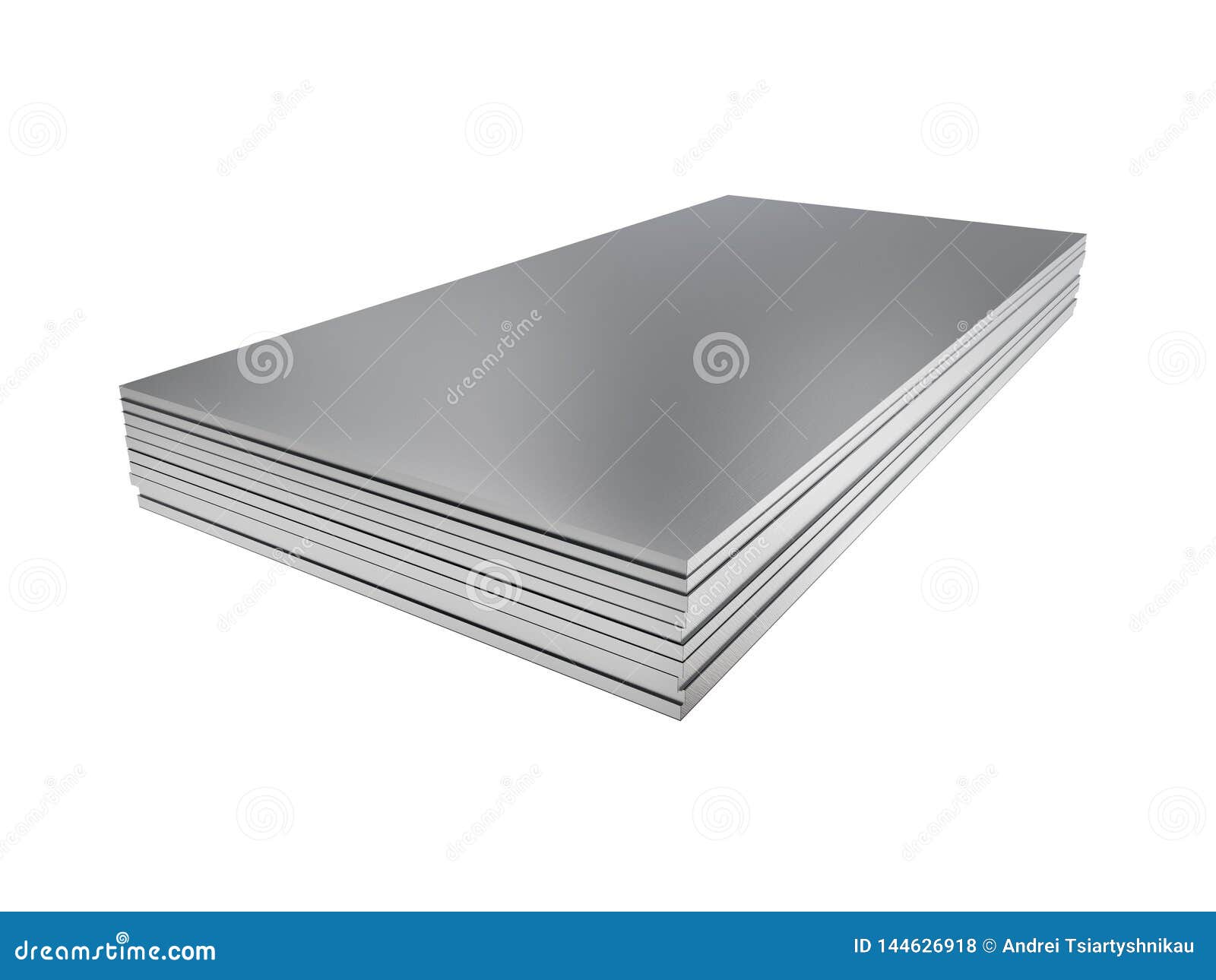 Stack of Steel Profile Sheets. 3D Illustration Stock Illustration ...