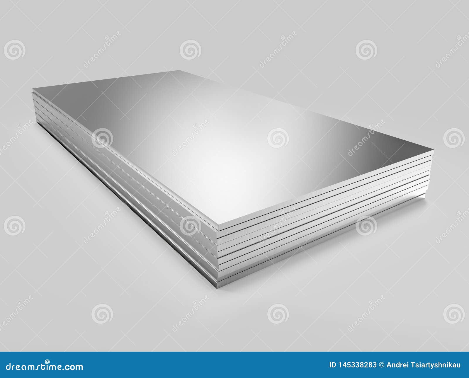Stack of Steel Profile Sheets. 3D Illustration Stock Illustration ...
