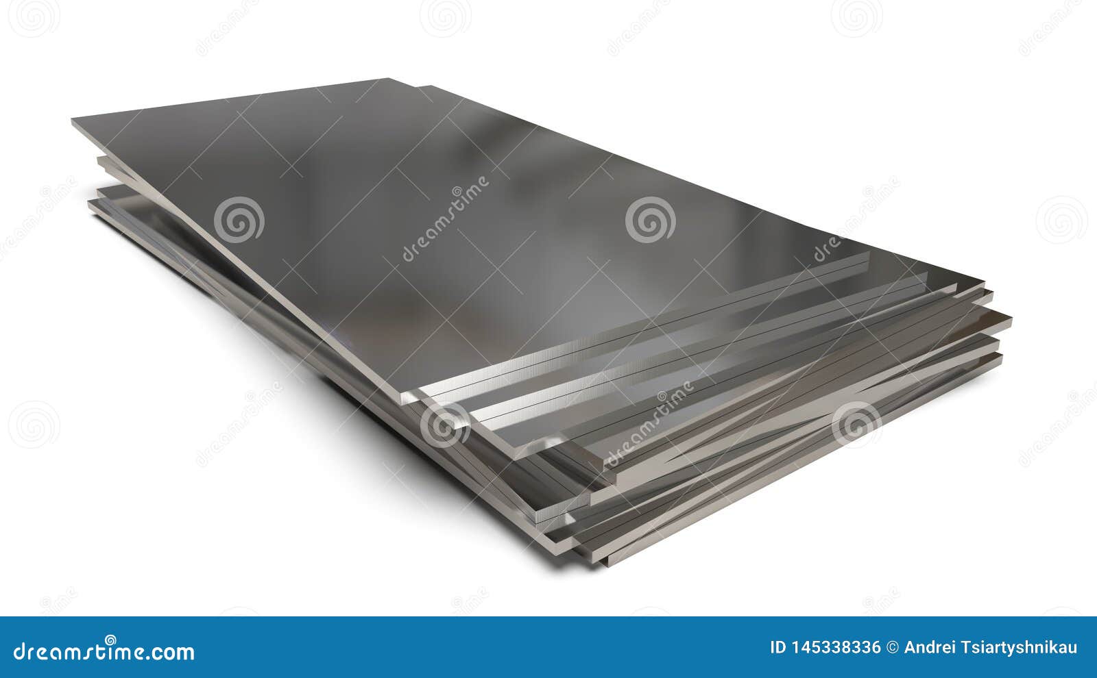 Stack of Steel Profile Sheets. 3D Illustration Stock Illustration ...