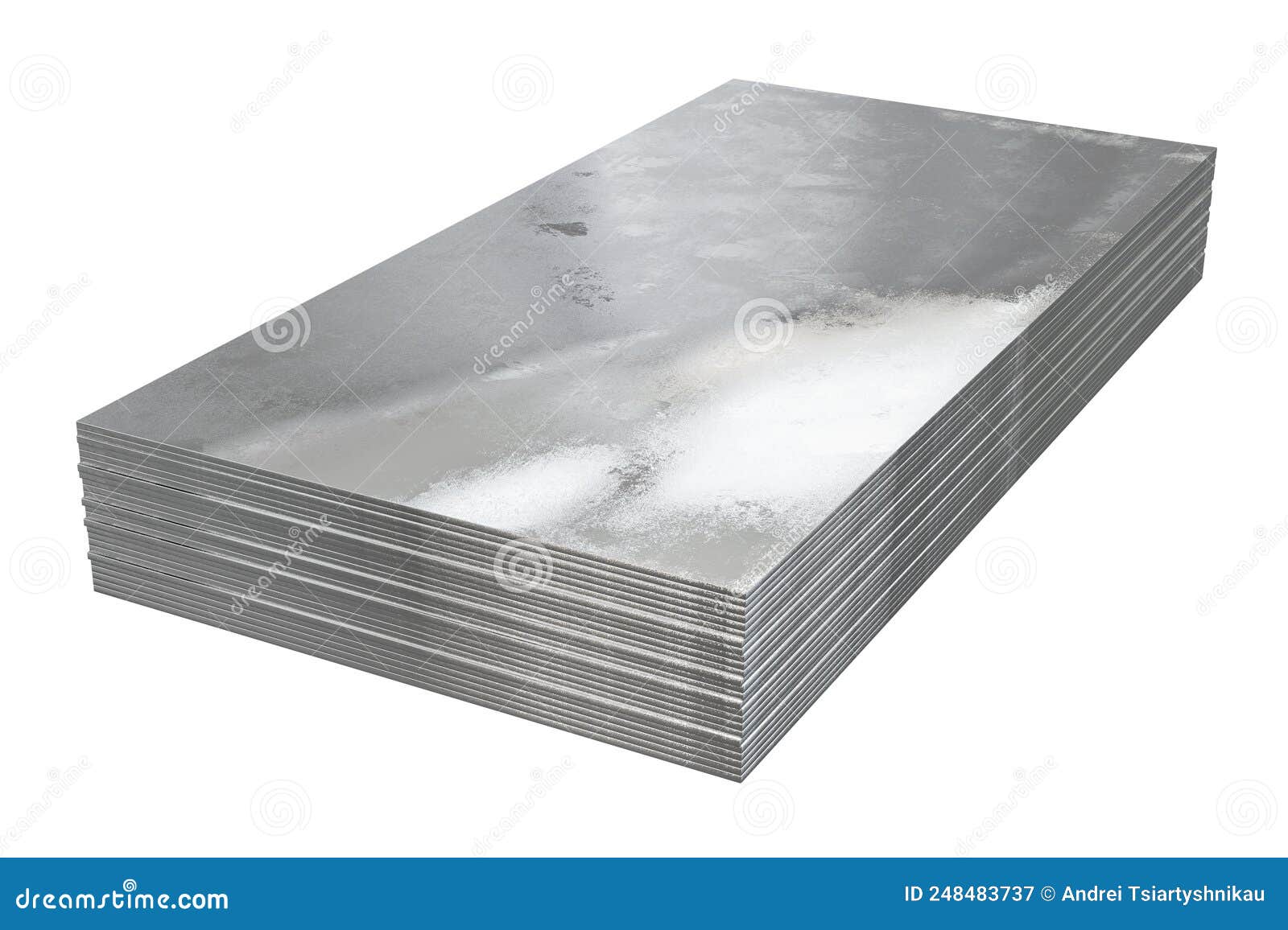 Stack of Steel Profile Sheets. 3D Illustration Stock Illustration ...