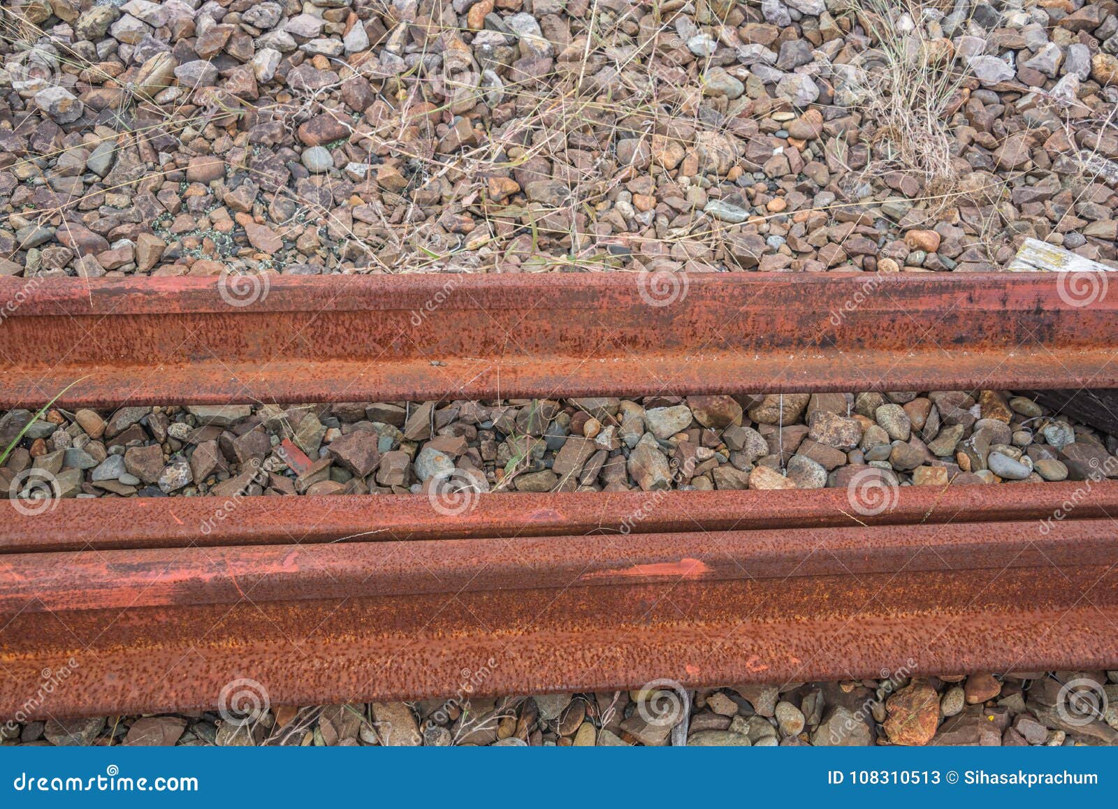 Steel rusty rail stock image. Image of iron, industrial - 108310513