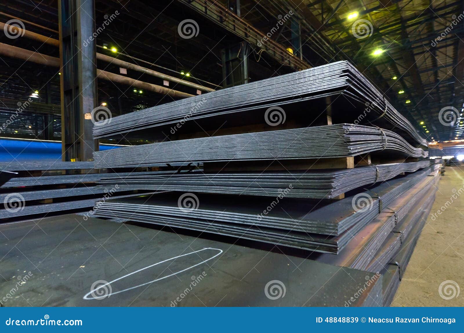 Stack of steel sheet stock image. Image of plant, bunch - 48848839