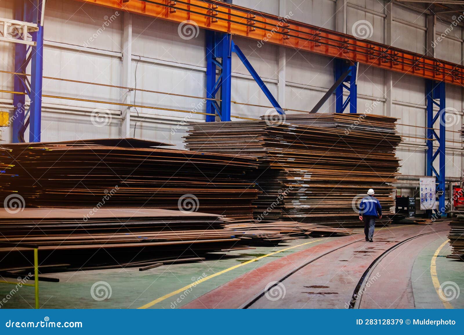Stack of Steel Sheets in Warehouse Stock Image - Image of folding ...
