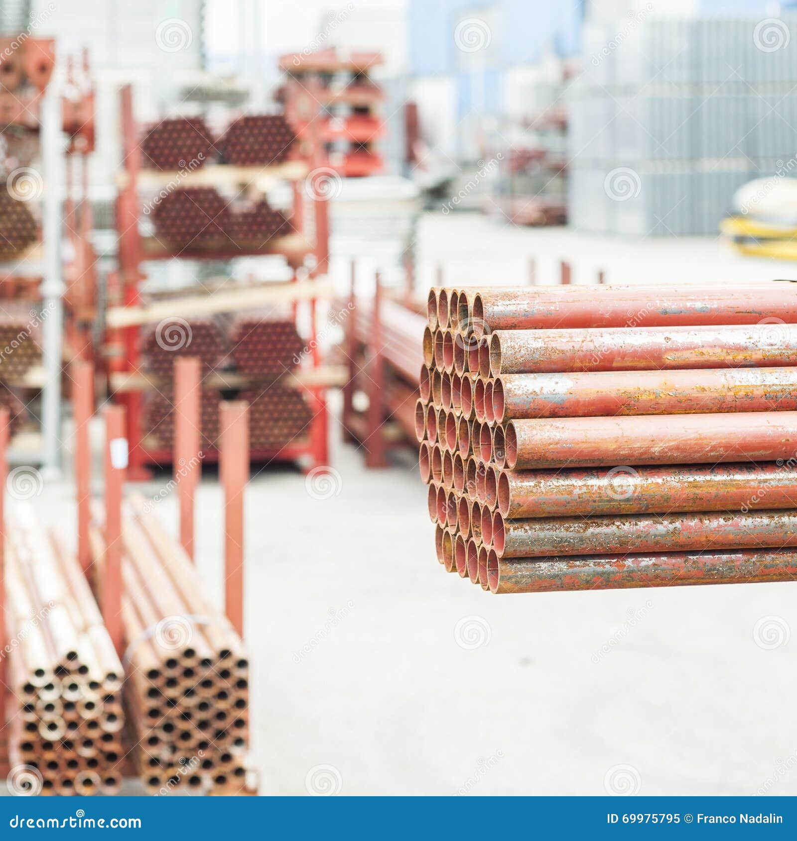 Stack of Steel Tubes in Stock. Stock Image - Image of plate, factory ...