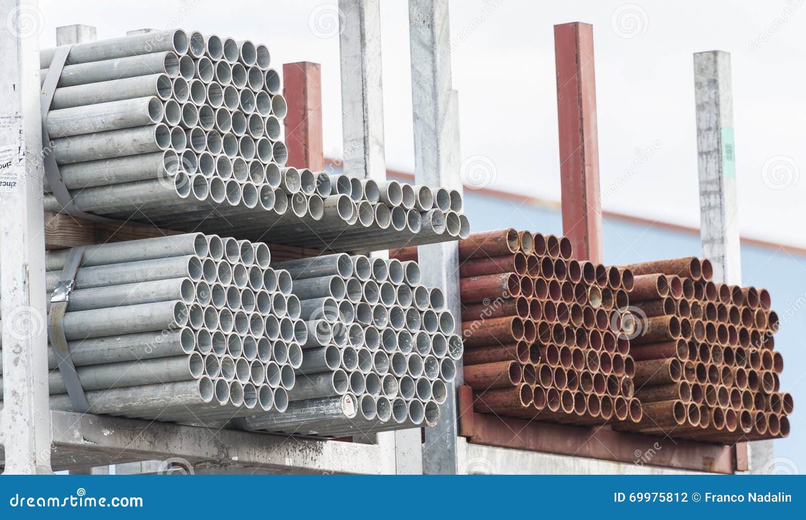 Stack of Steel Tubes in Stock. Stock Photo - Image of rusty, factory ...