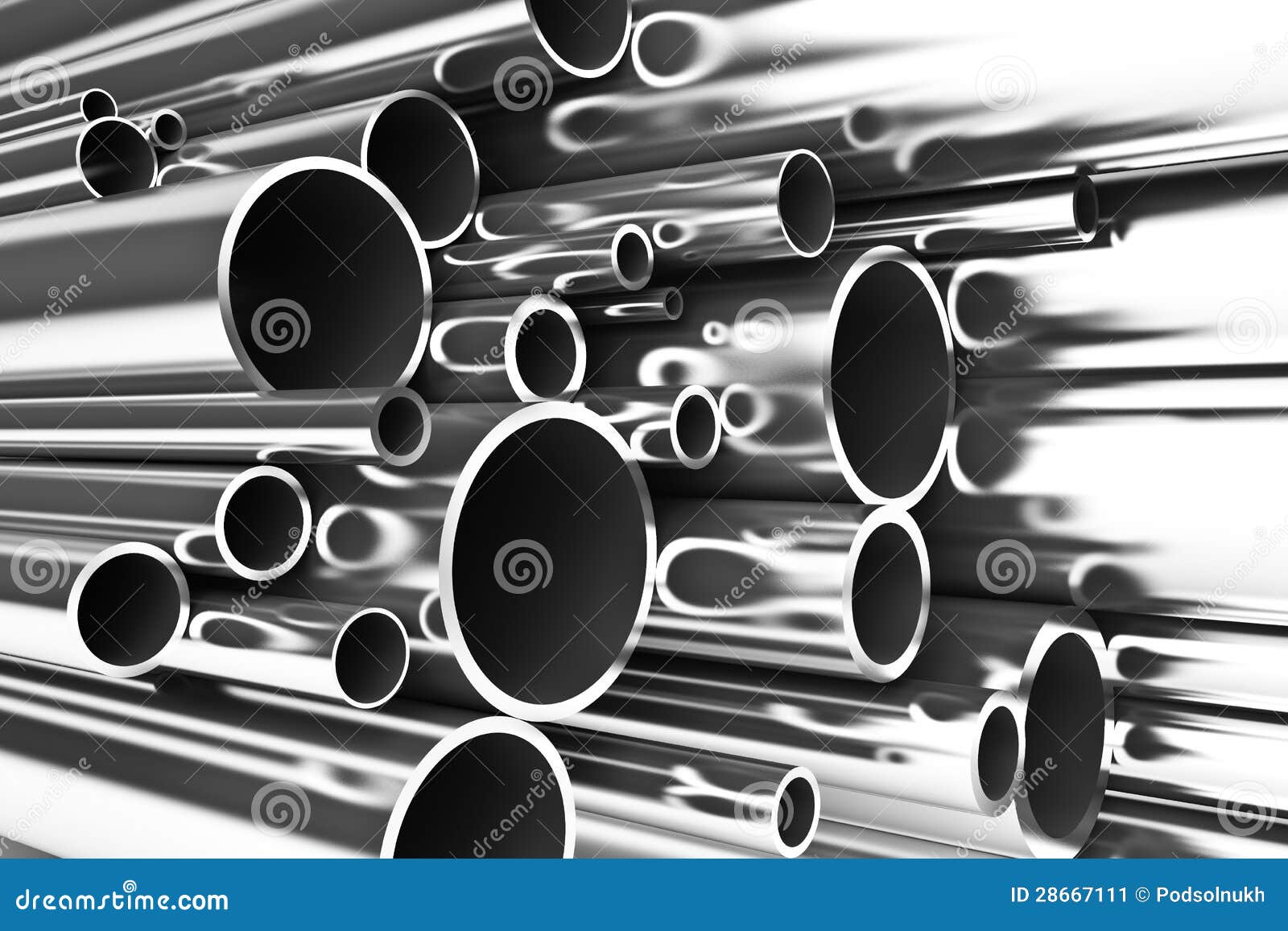 Stack Of Stainless Steel Profiles And Tubes Of Various Diameters ...