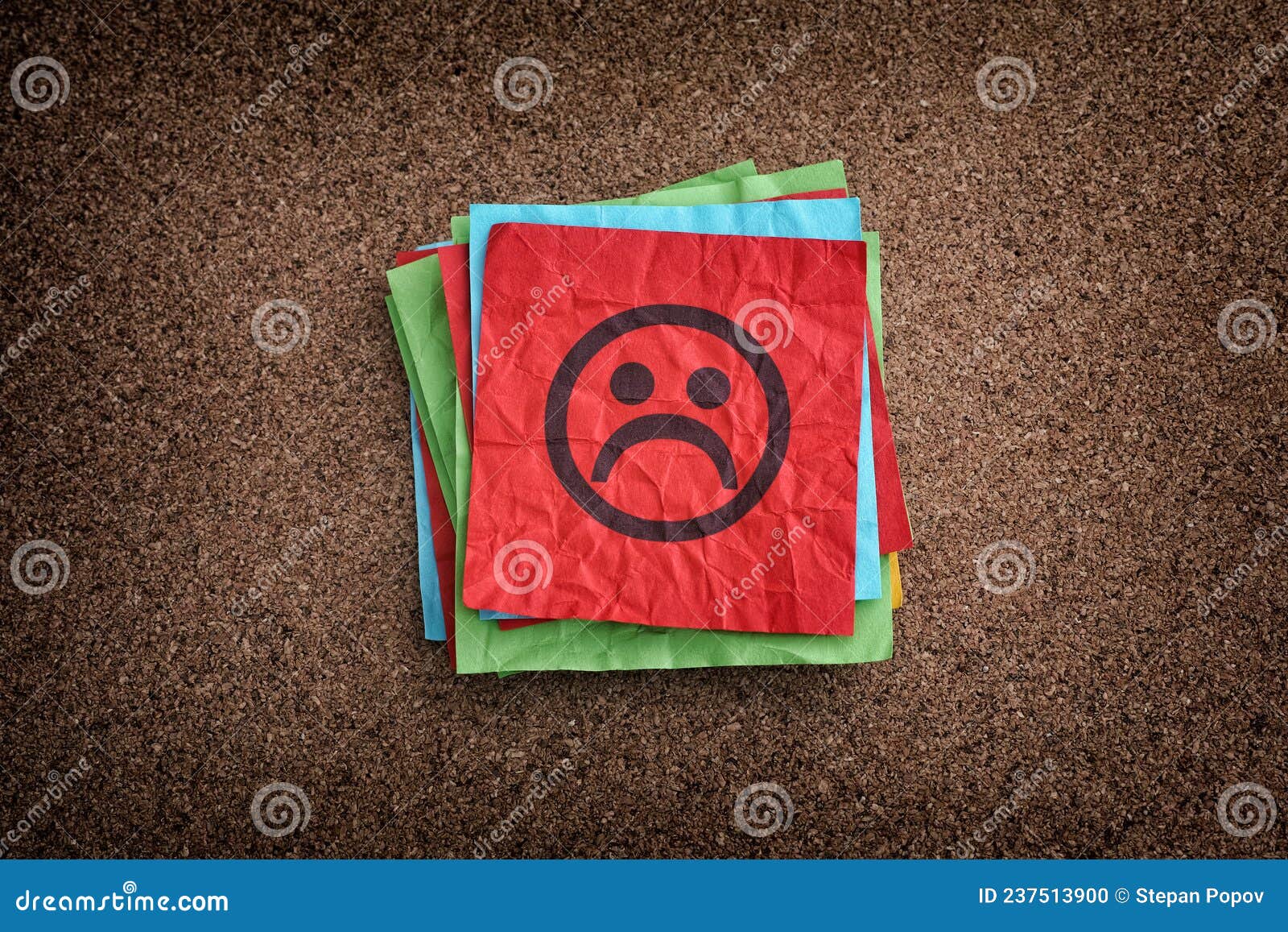 A Stack of Sticky Notes with Sad Faces on Them Stock Photo - Image of ...