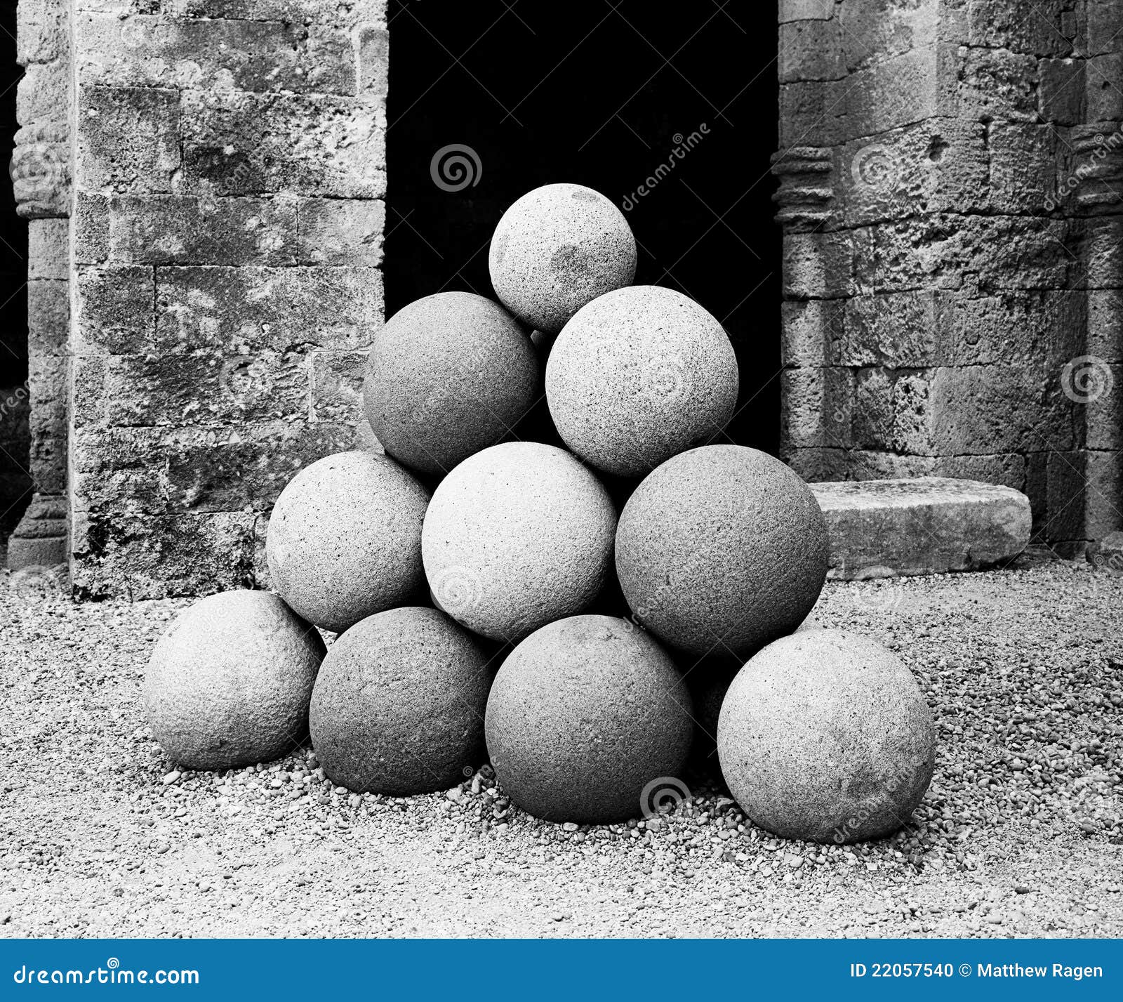 Stack of Stone Missiles stock photo. Image of cannonball - 22057540
