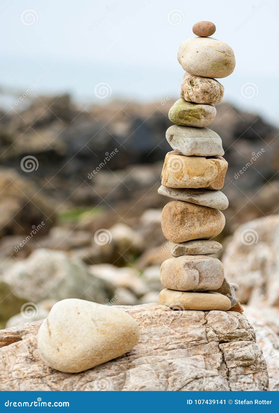 A Stack of Stones on the Beach Stock Image - Image of gravel ...