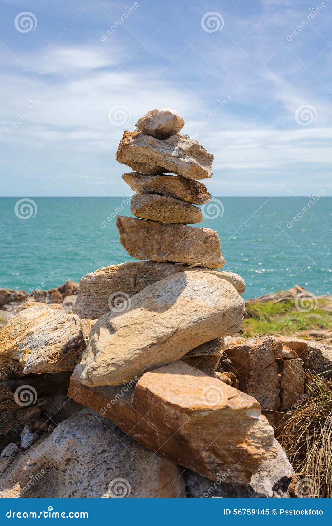 Stack of stones on beach stock image. Image of buddhism - 56759145