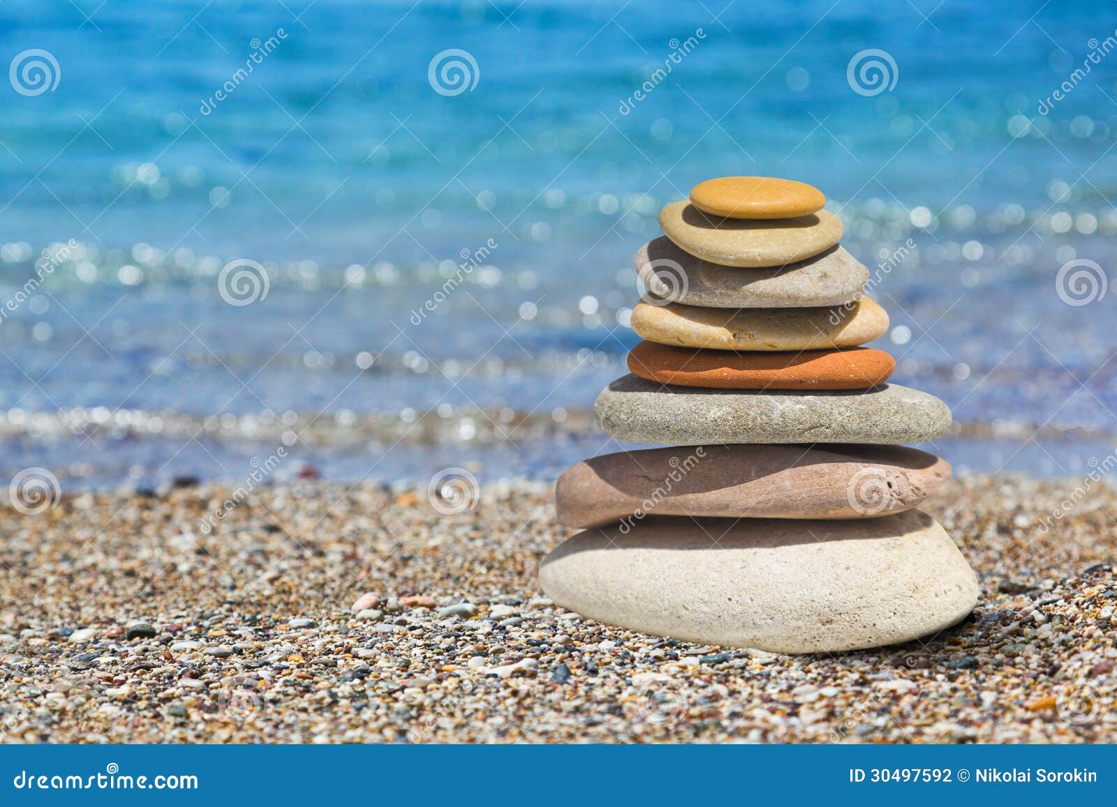 Stack of stones on beach stock photo. Image of relaxation - 30497592