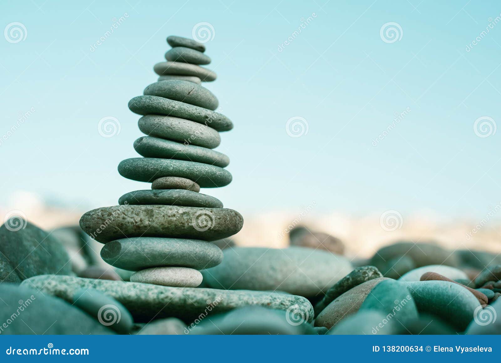 Stack of Stones on Beach - Nature Background. Concept Balance Stock ...