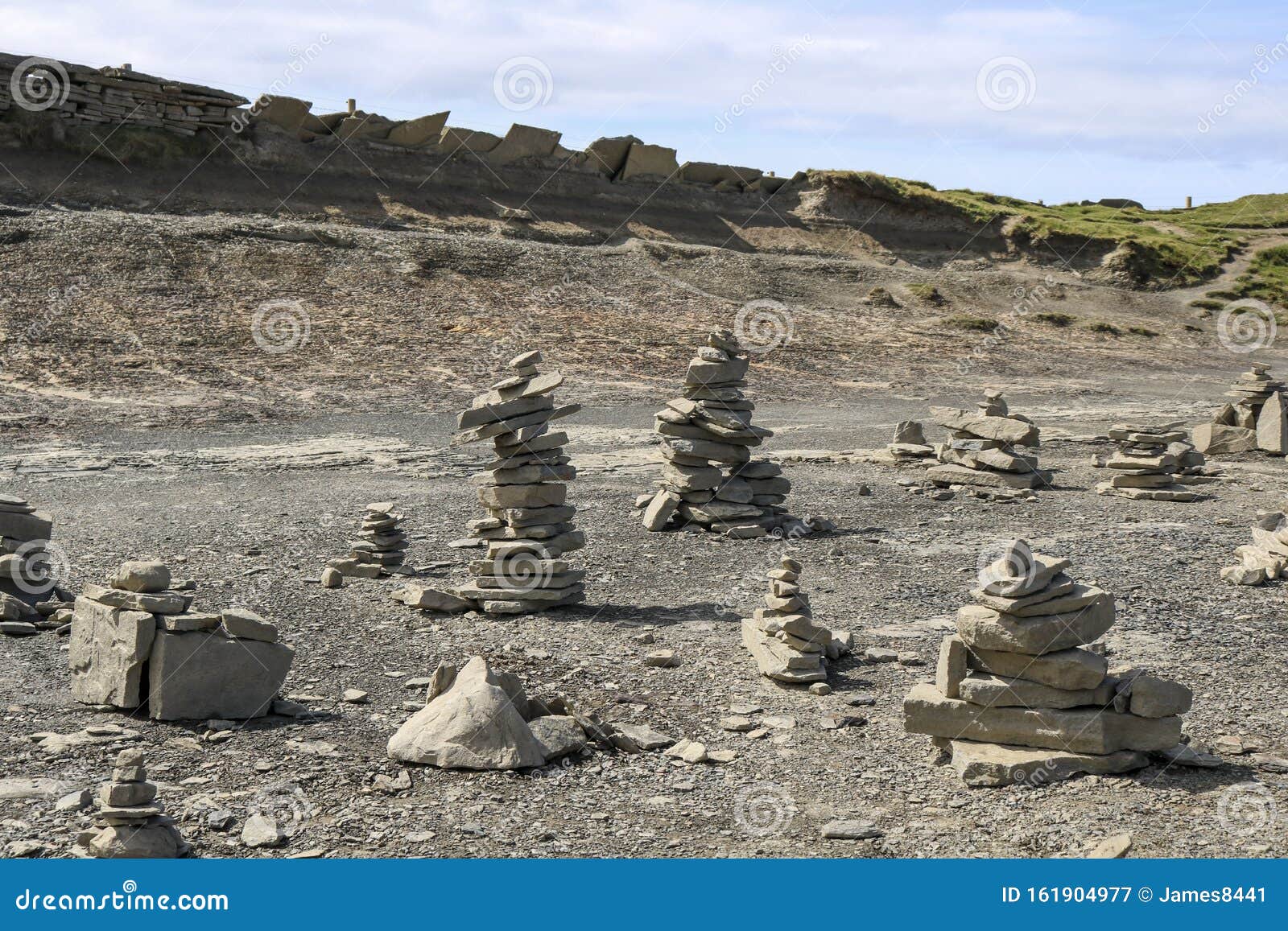 Stack of Stones on the Beach Stock Image - Image of pebble, coastline ...