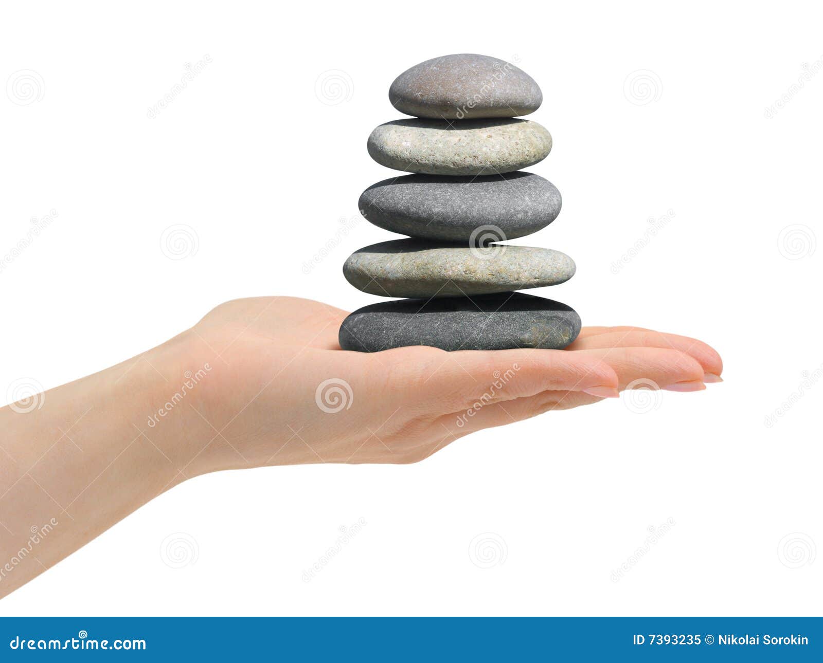 Stack of stones in hand stock image. Image of people, group - 7393235