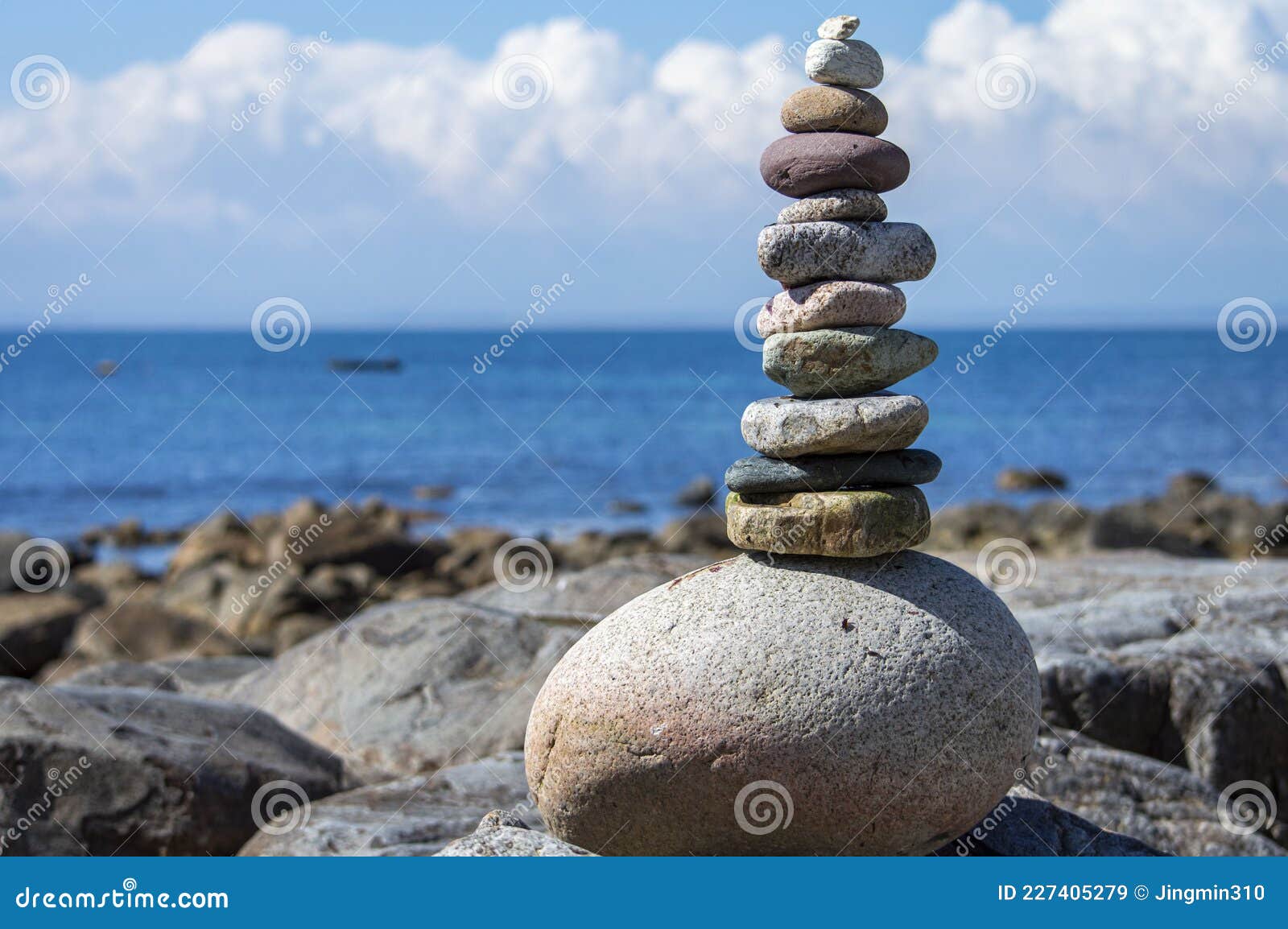 Stack of Stones Near the Sea Stock Image - Image of meditation ...