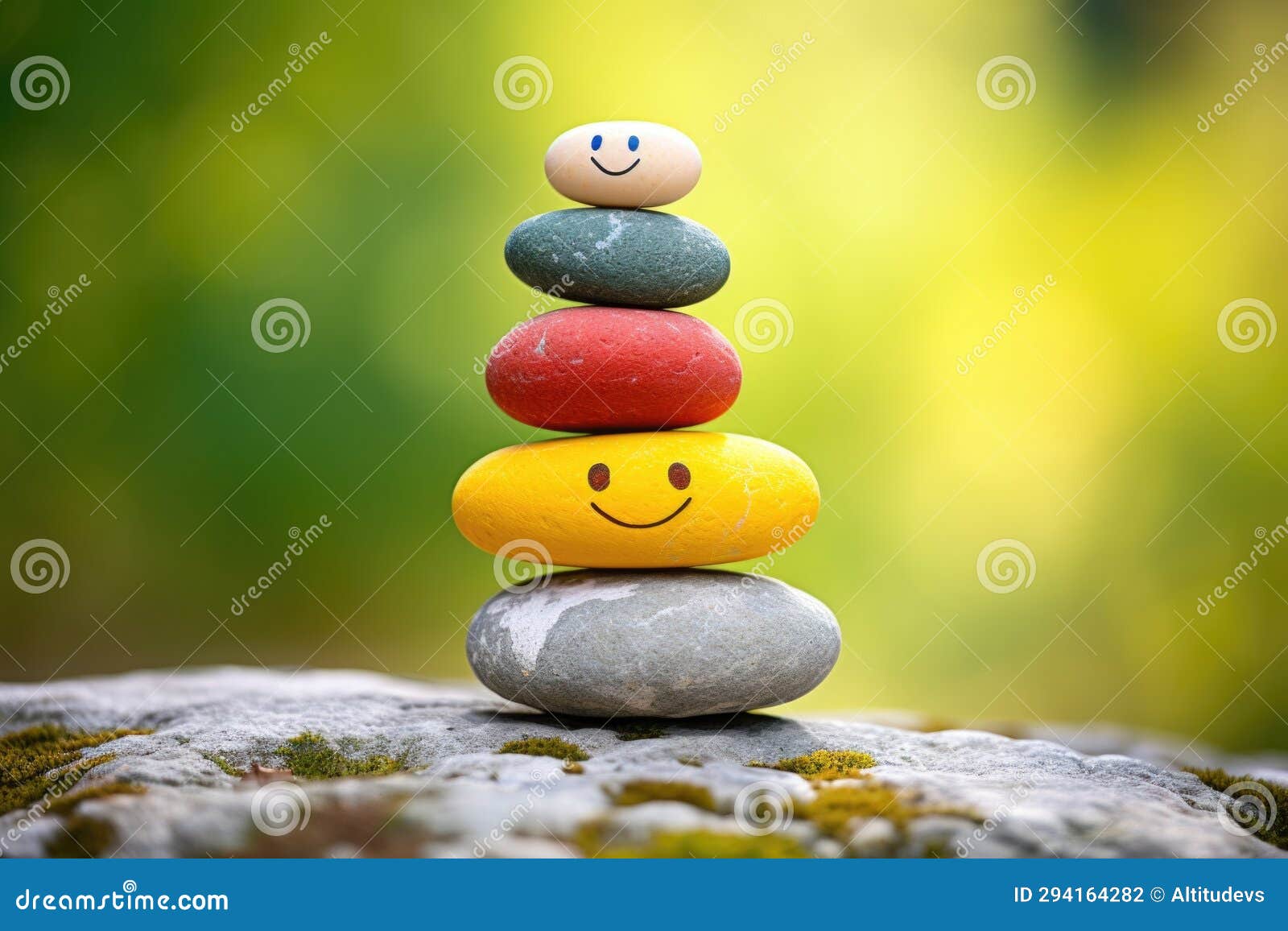 Stack of Stones with Painted Smiley Faces Representing Happiness Stock ...