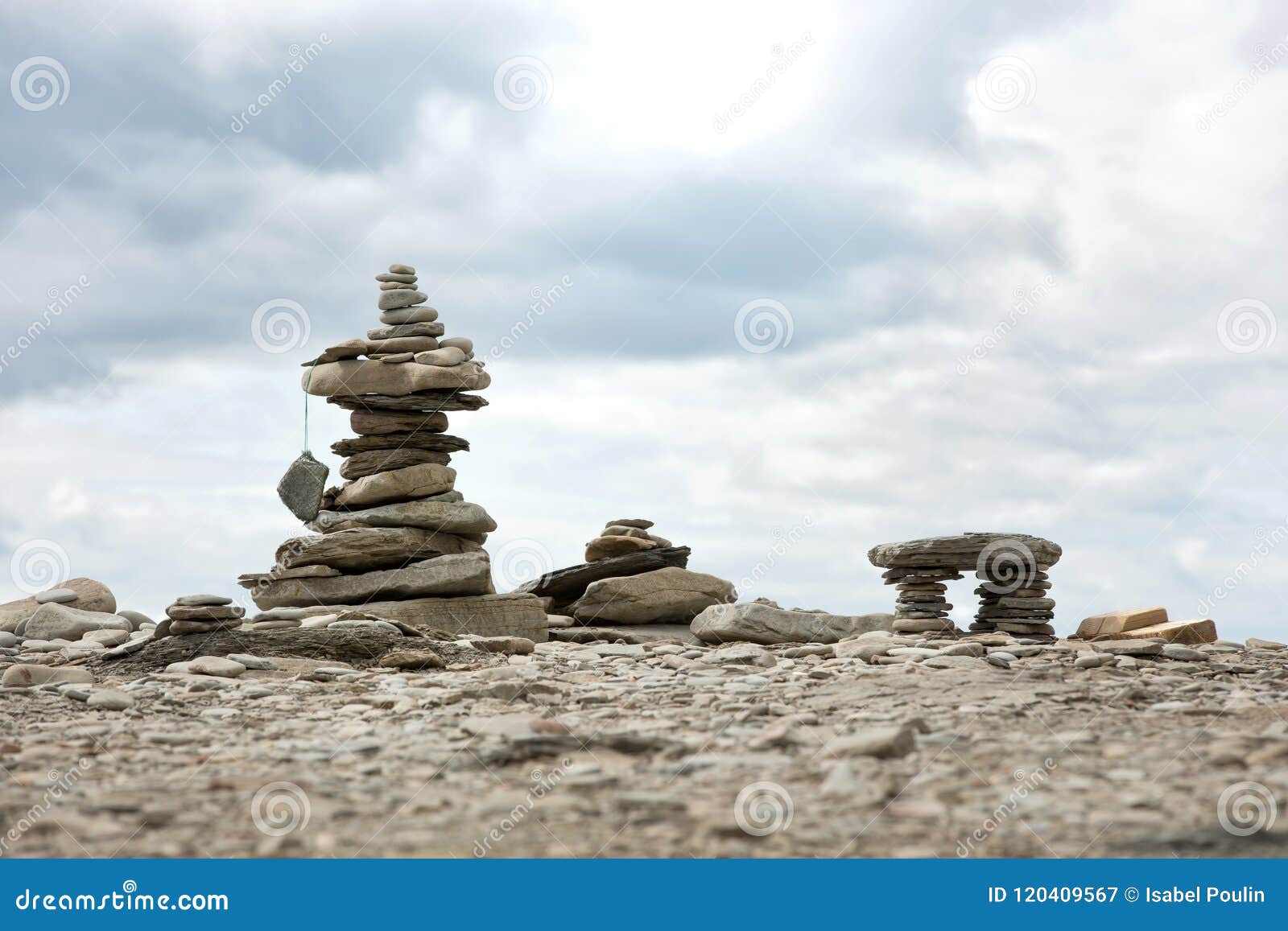 Stack Stones on a Pebble Beach Stock Image - Image of natural, group ...
