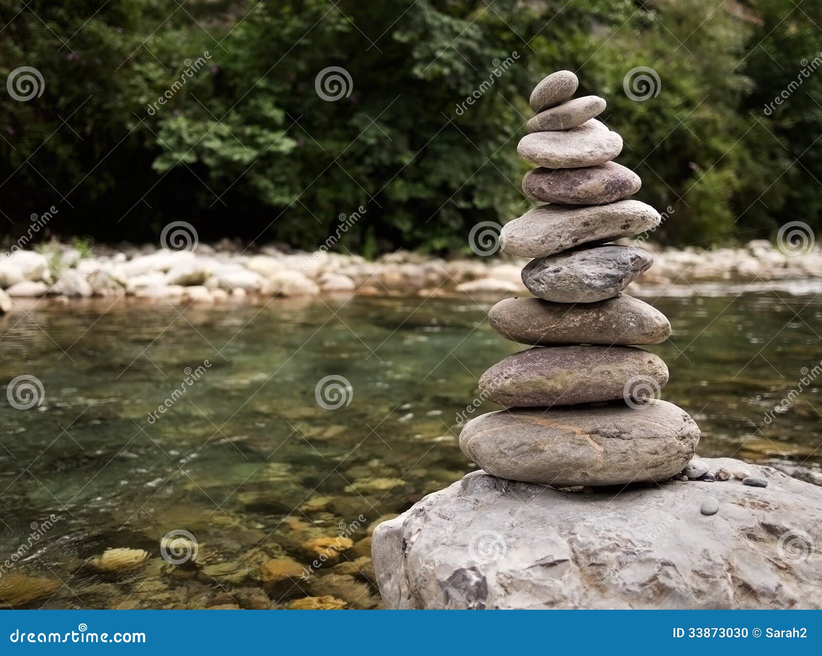 Stack of Stones, Pebbles,balanced by River Stock Photo - Image of ...