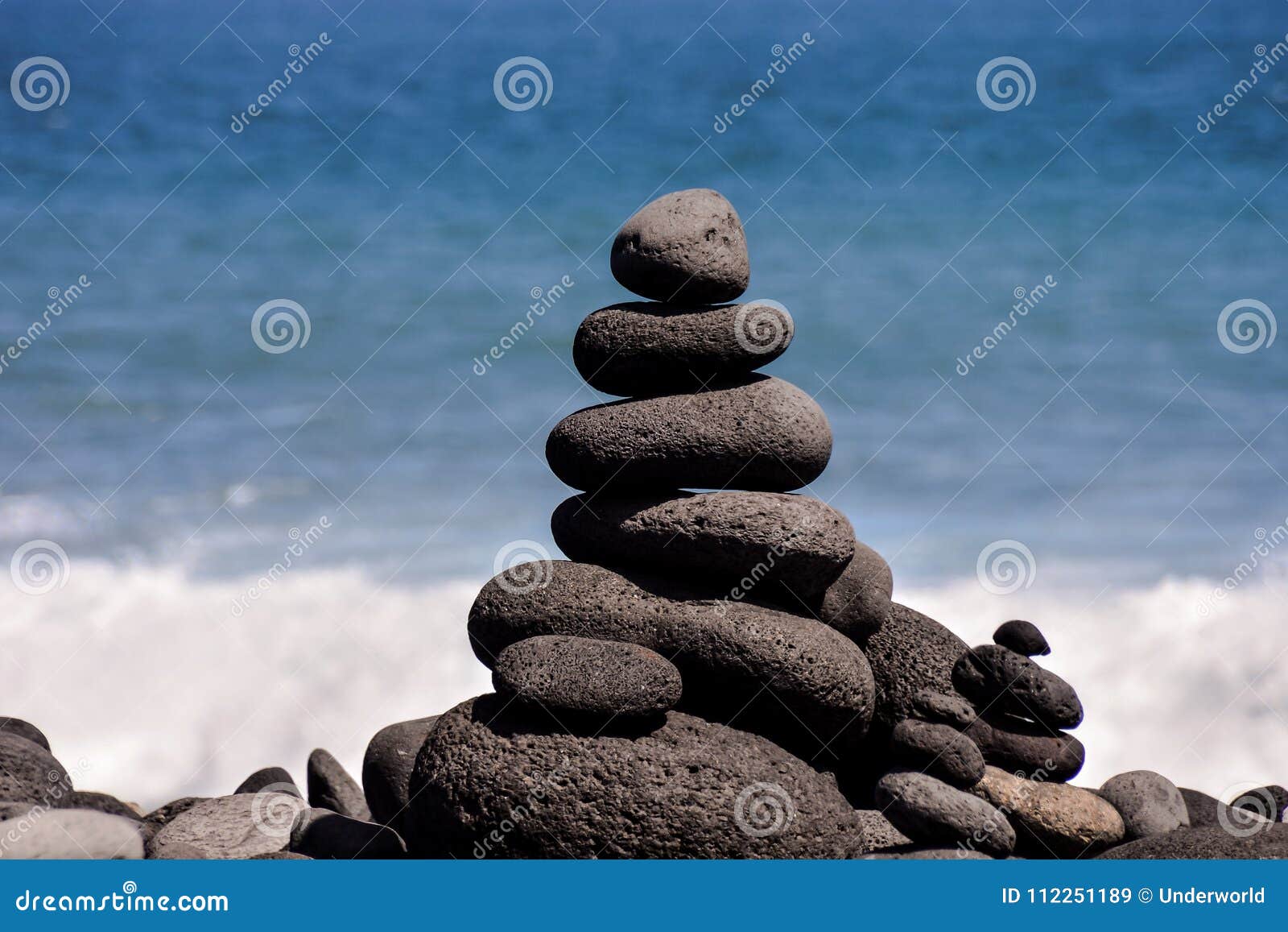 Stack of Stones on the Sea Beach Stock Image - Image of beach, harmony ...