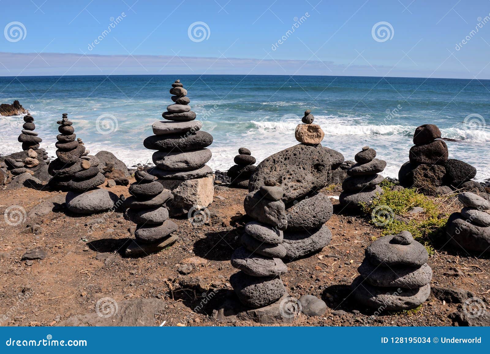 Stack of Stones on the Sea Beach Stock Photo - Image of pyramid ...