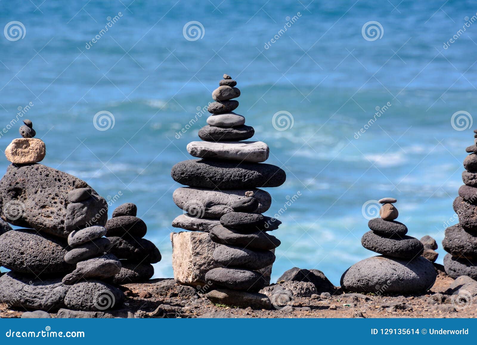 Stack of Stones on the Sea Beach Stock Photo - Image of balance, nature ...