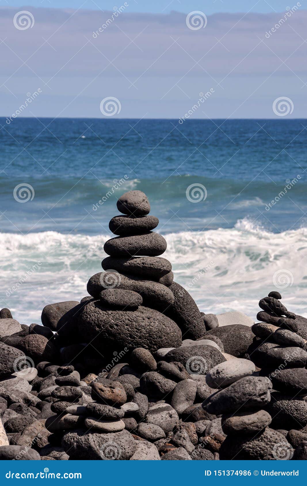 Stack of Stones on the Sea Beach Stock Photo - Image of coast ...