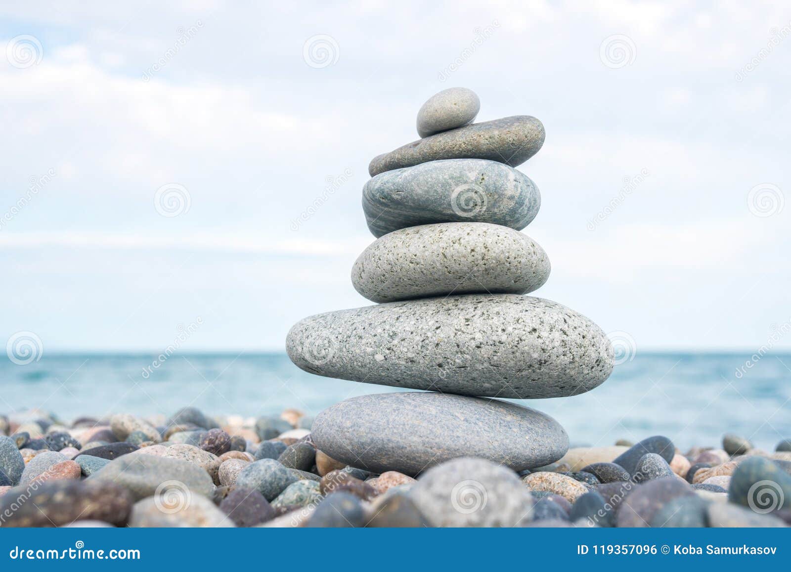 Stack of Stones on the Sea Beach, Stone Balance Stock Photo - Image of ...