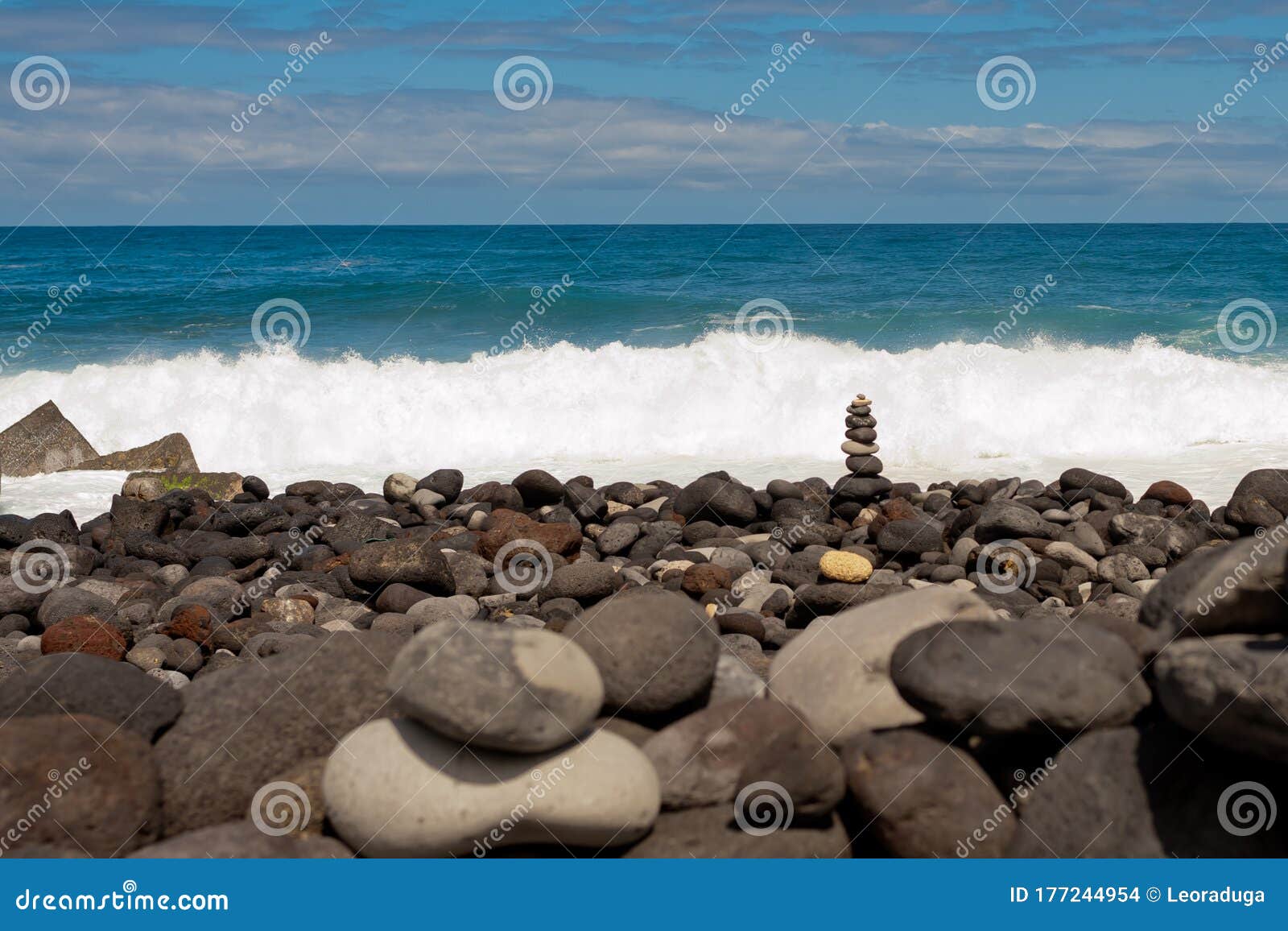 Stack of Stones on the Sea Beach. Stock Photo - Image of pile, health ...