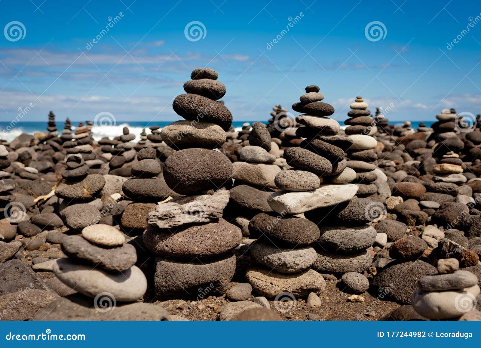 Stack of Stones on the Sea Beach. Stock Photo - Image of stack, beach ...