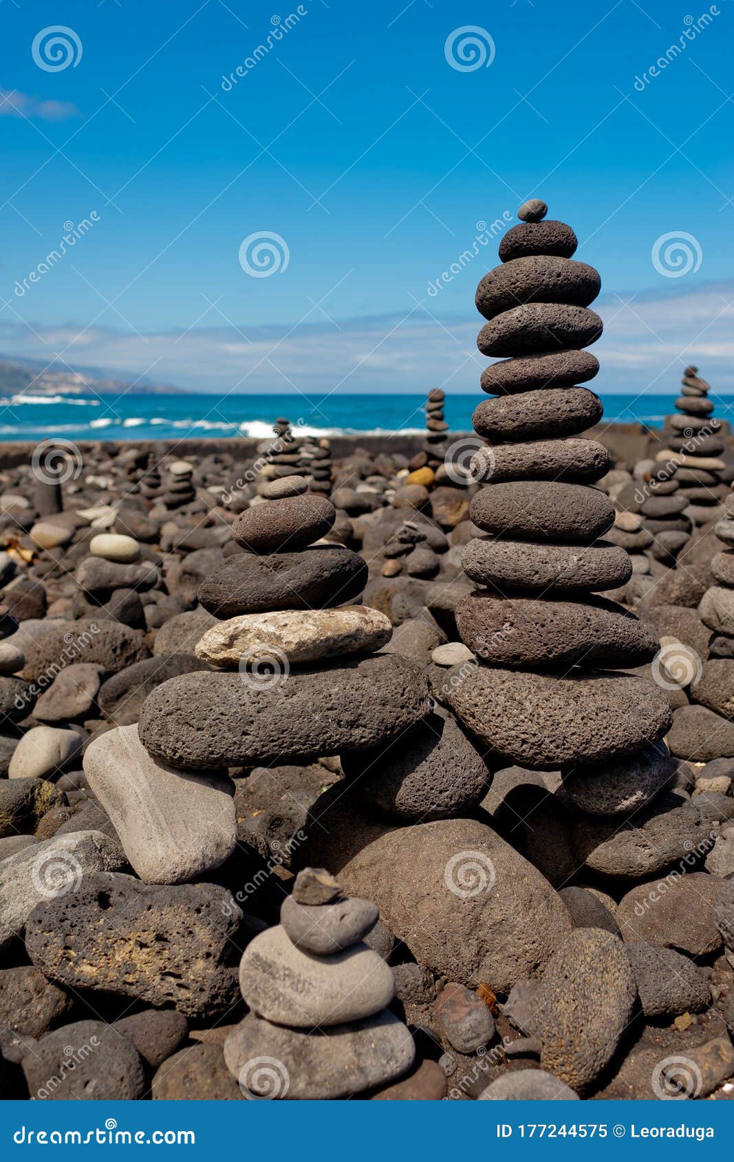 Stack of Stones on the Sea Beach. Stock Image - Image of concept, stack ...