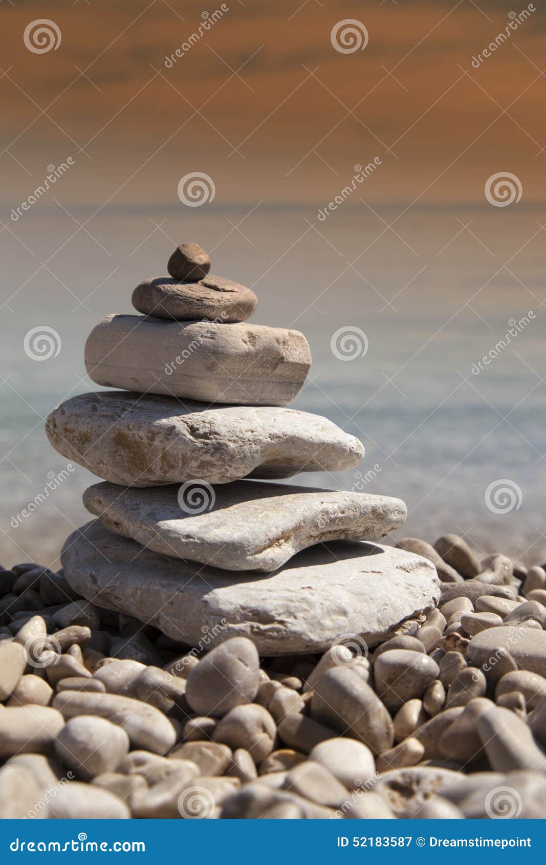 Stack of Stones, Zen Concept, on Sandy Beach Stock Image - Image of ...
