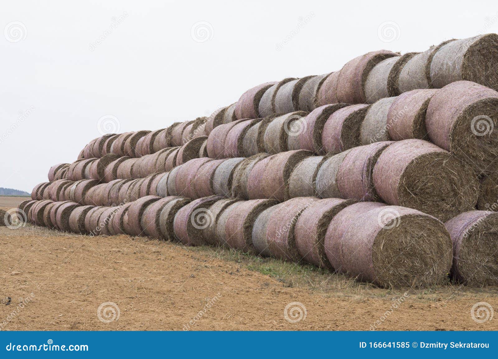 Stack of Straw Bales Circular Shape Stock Image - Image of background ...