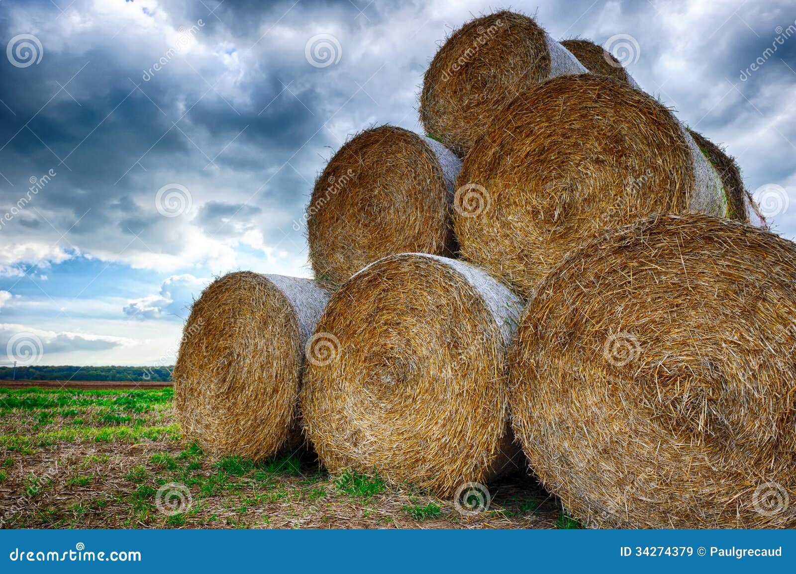 Stack of straw bales stock image. Image of harvesting - 34274379