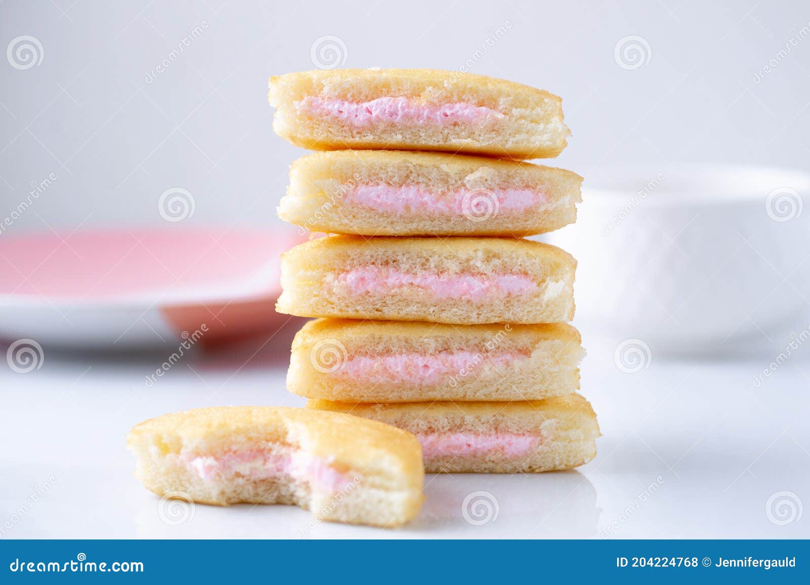 A Stack of Strawberry Mini Cakes Stock Photo - Image of carnival, cake ...