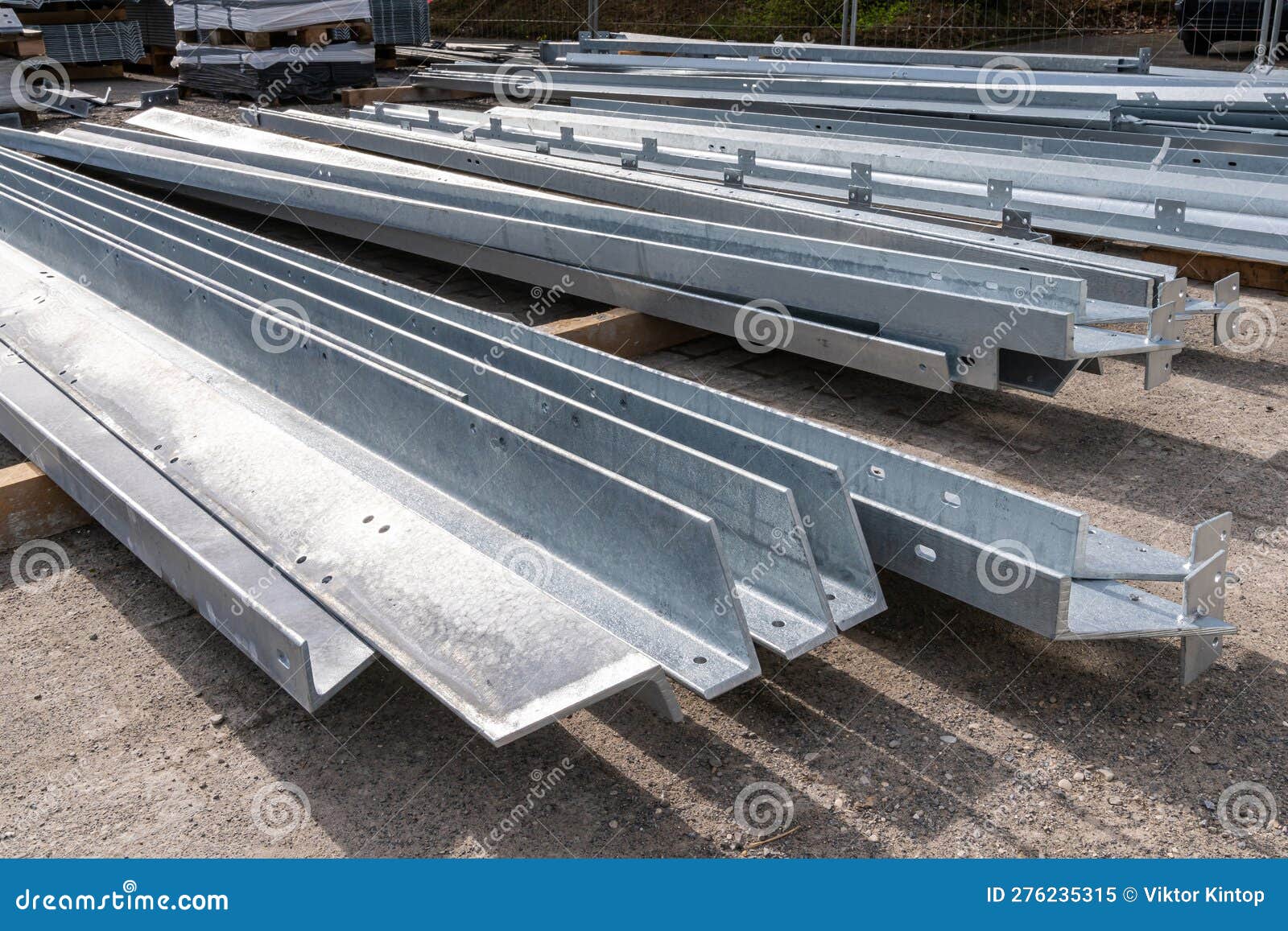 Stack of Structural Metal Profiles at a Building Construction Site ...