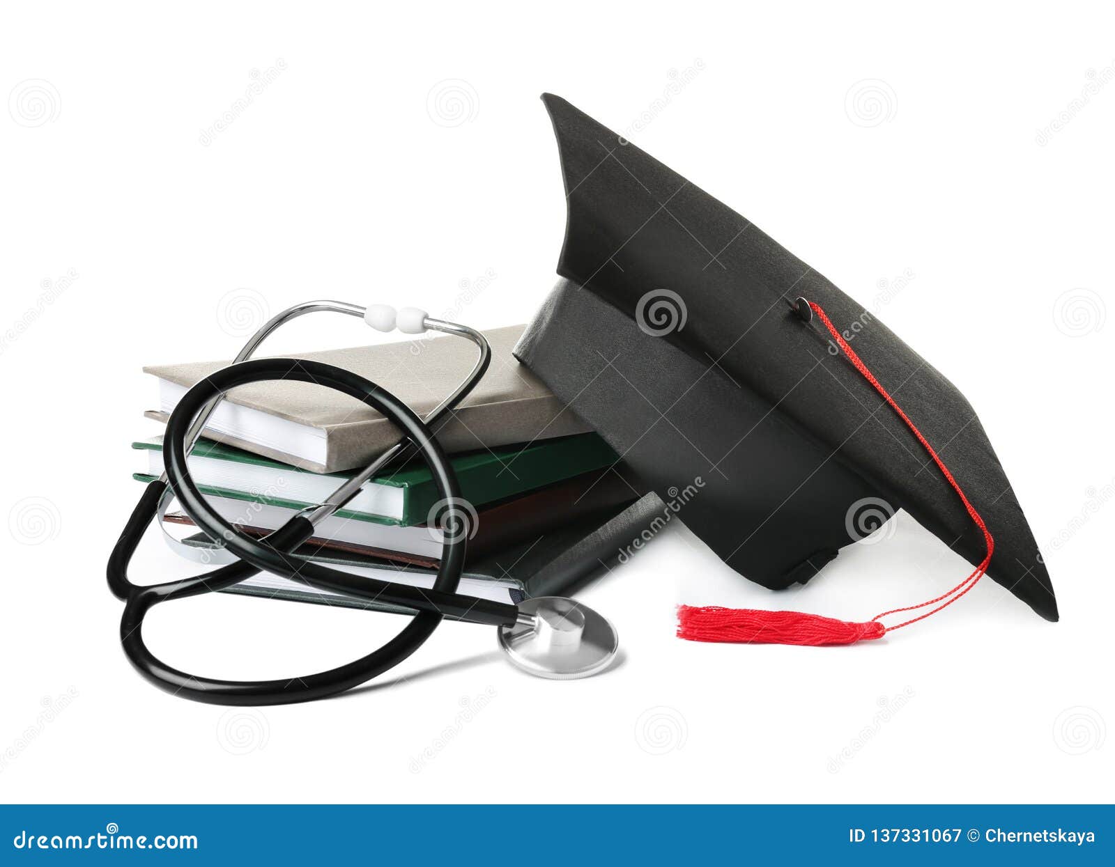 Graduation Hat With Stethoscope And Diploma Royalty-Free Stock ...