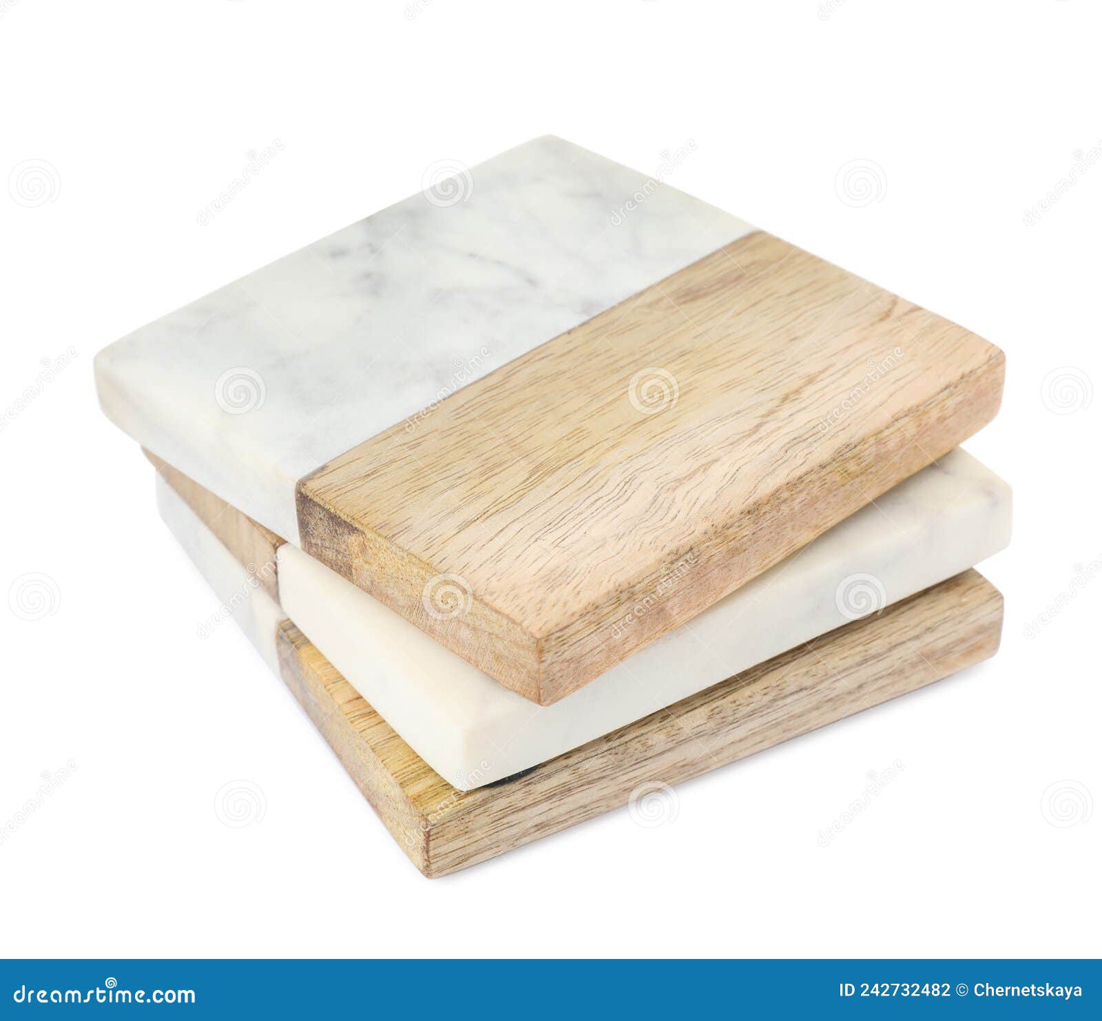 Stack of Stylish Cup Coasters on White Background Stock Photo - Image ...
