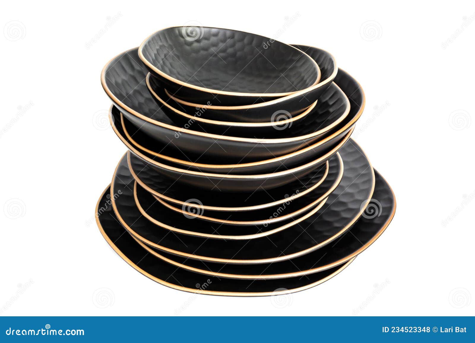 Set of Ceramic Tableware Isolated on White Background. Plates of ...