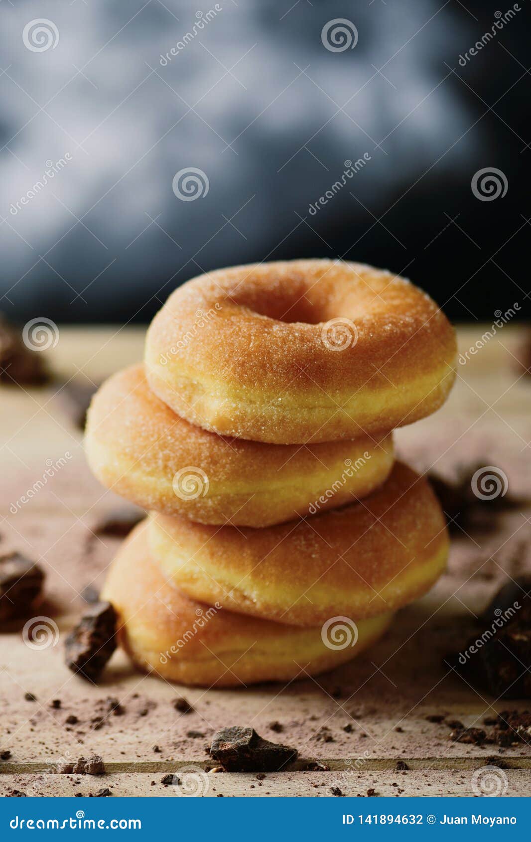 Stack of Sugar Glazed Donuts Stock Photo - Image of calories ...