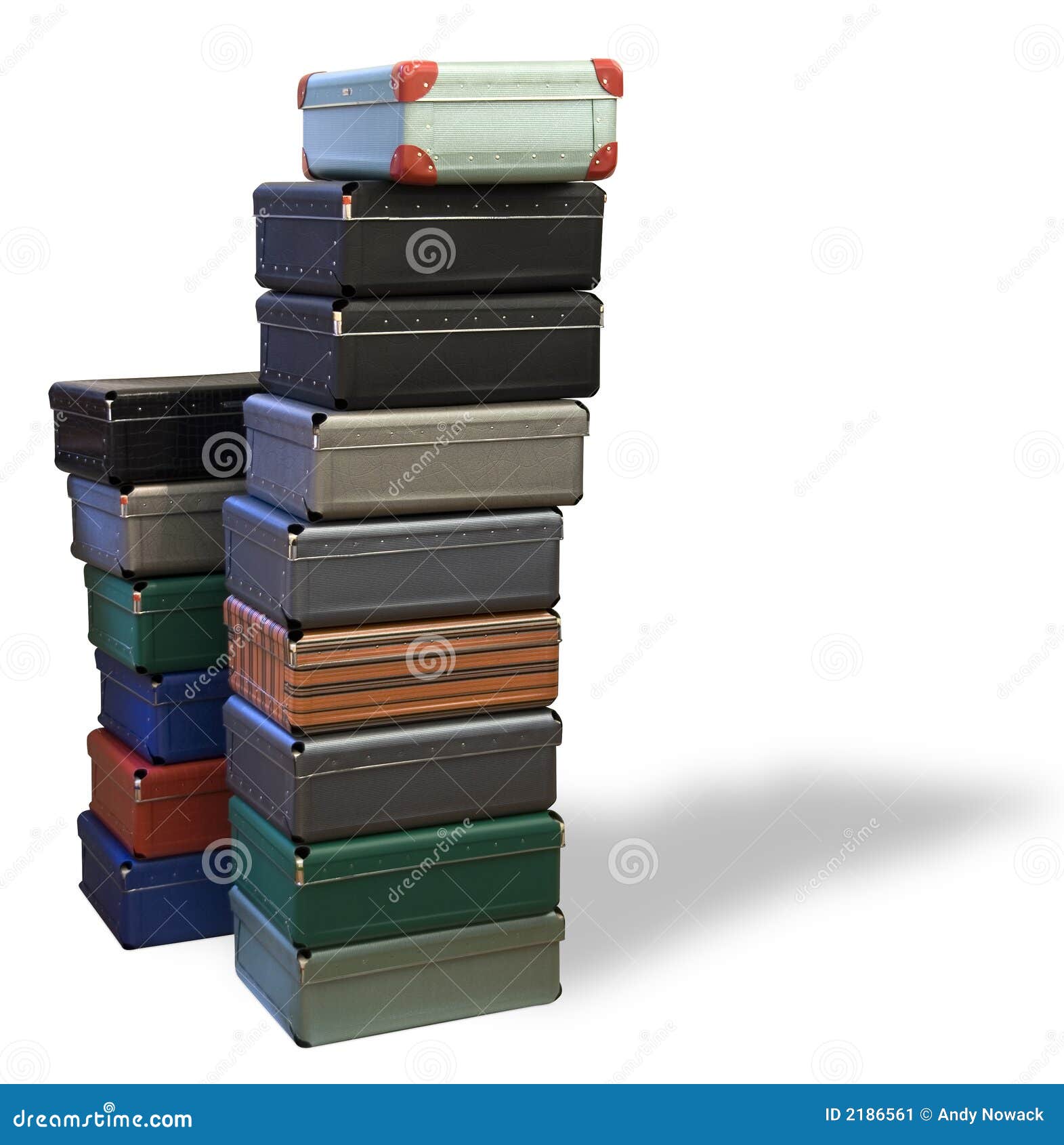 Stack of suitcases stock image. Image of tall, closeup - 2186561