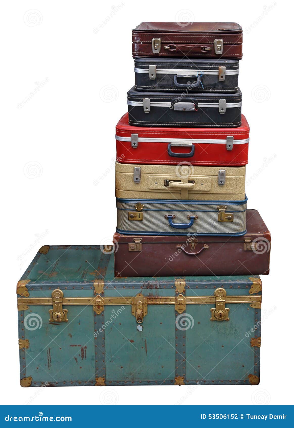 Stack of Suitcases and Luggage Stock Photo - Image of retro, locks ...